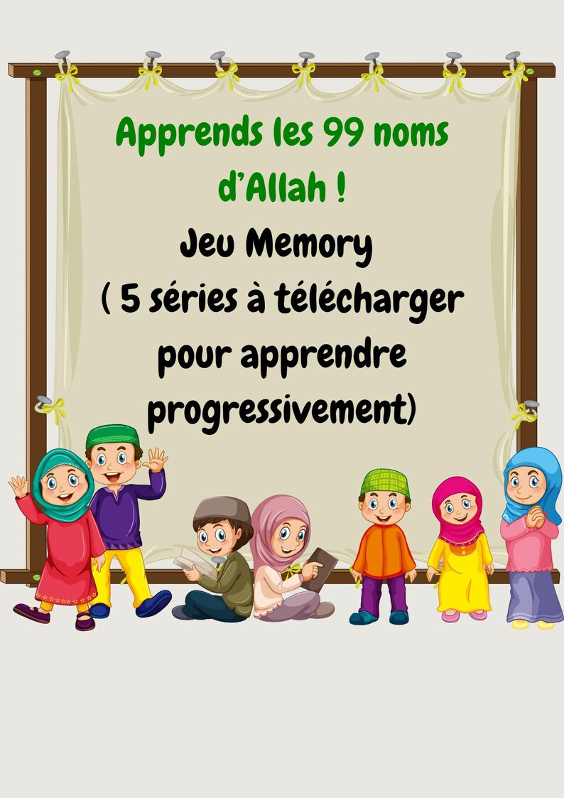 Memory Game the 99 Names of Allah in 5 Series. - Etsy