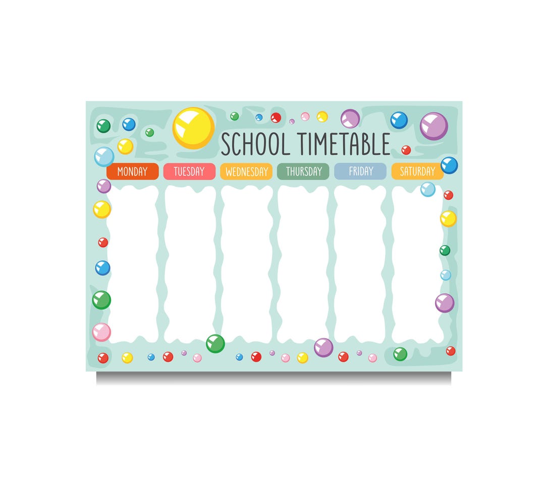 Printable Class Schedule | Digital Download | Weekly Planner | Files ...