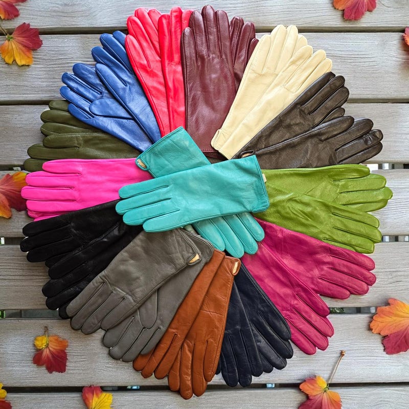 Red Leather Gloves With Fur - Etsy