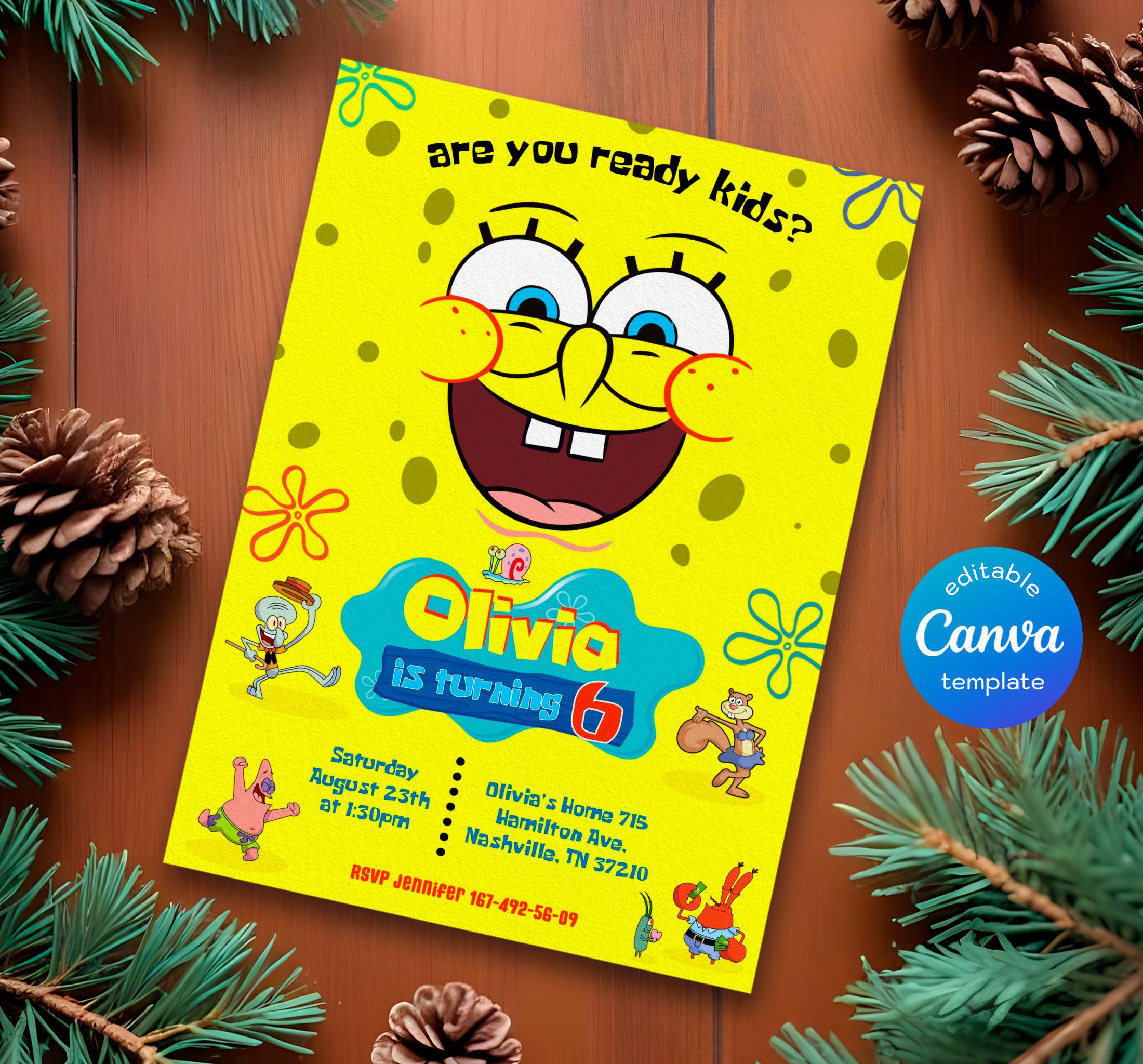 Bob Birthday Invitation, Printable Invitation, Under the Sea Party ...