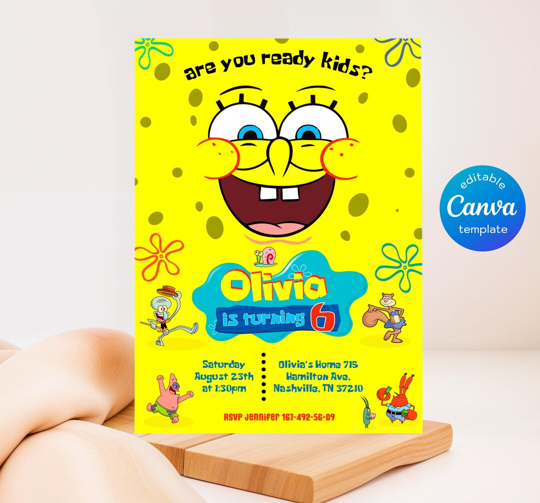 Bob Birthday Invitation, Printable Invitation, Under the Sea Party ...
