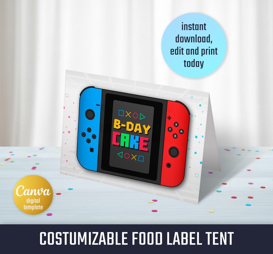 Switch Printable Table Tent, Food or Name Lable, Birthday Party ...