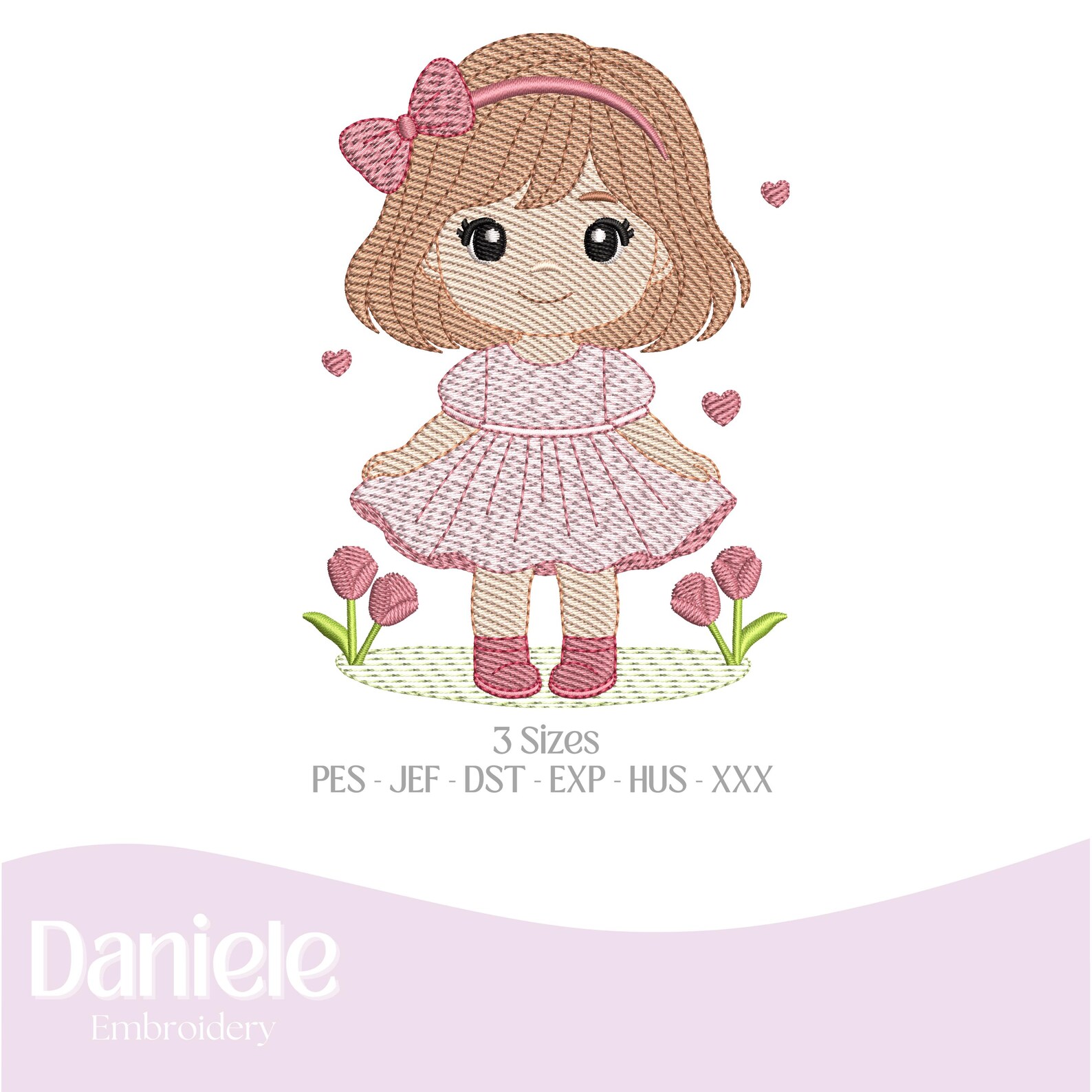 Cute Girl Embroidery Design – Baby Girl Design – Nursery Embroidery ...
