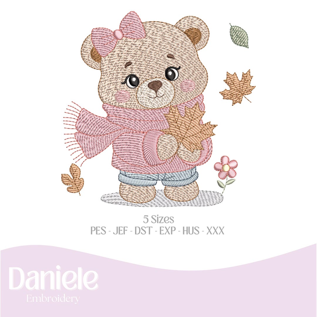 Embroidery Design (color Chart Included), Baby Girl Teddy Bear ...