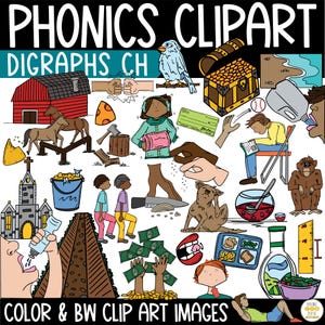 Digraphs Clipart CH Phonics Images – Science of Reading Clip Art - Etsy