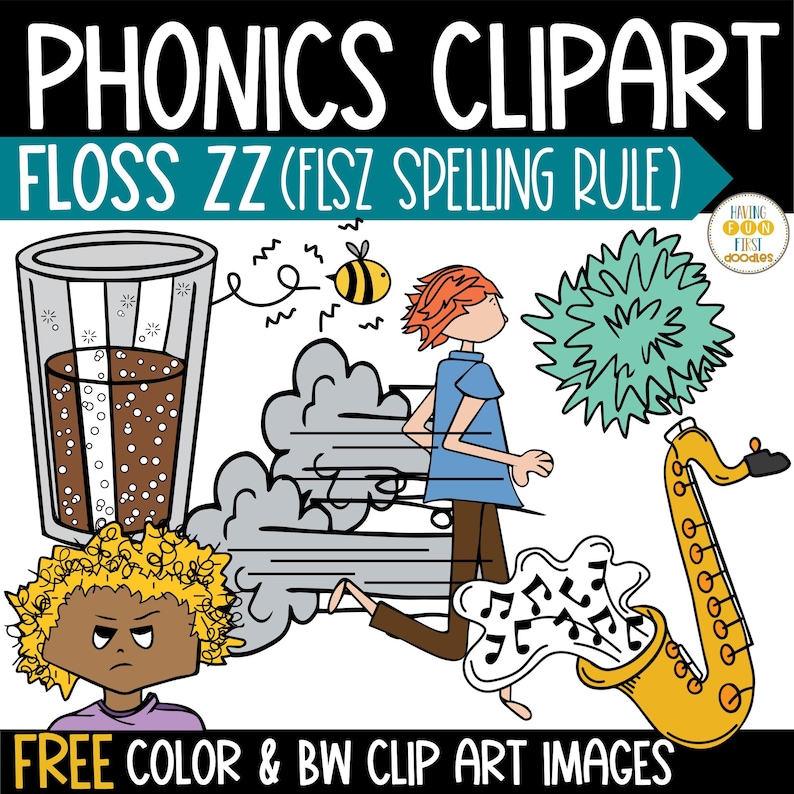 FLOSS Spelling Rule ZZ Words Clipart for Phonics Activities – Science ...