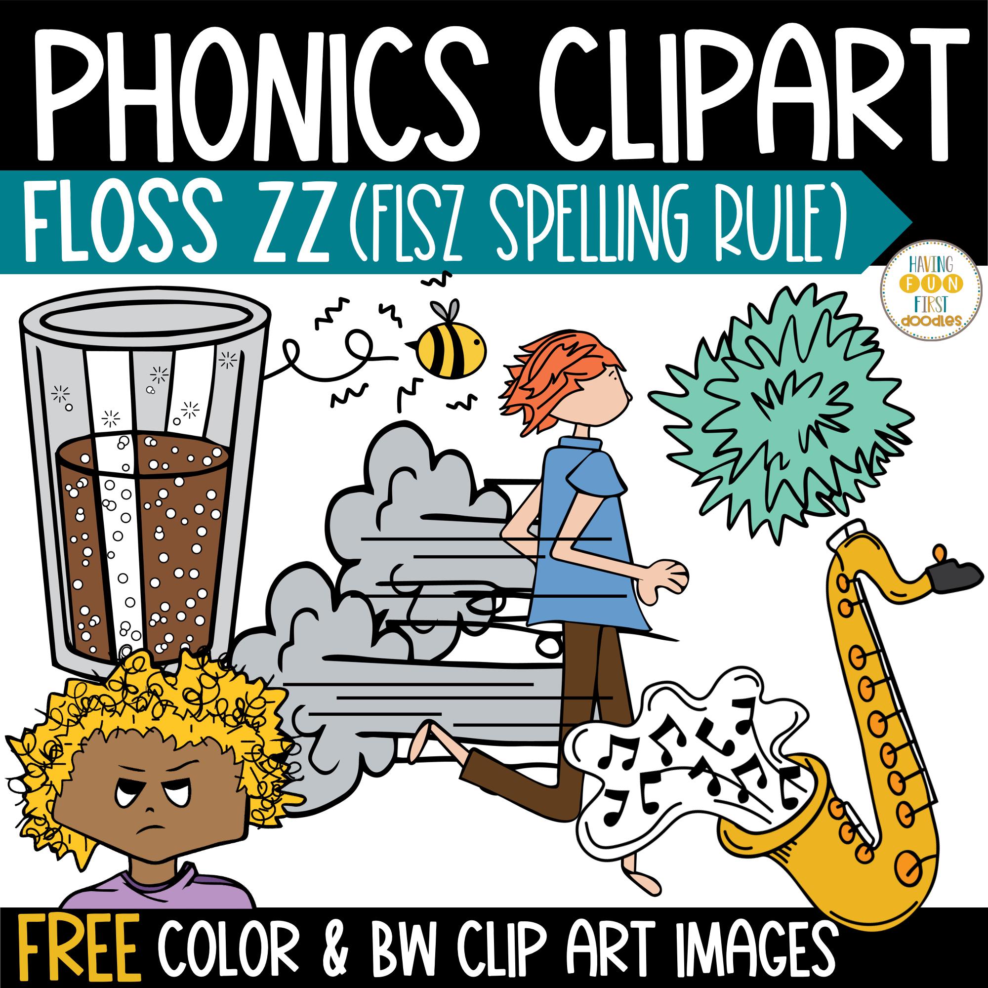 FLOSS Spelling Rule ZZ Words Clipart for Phonics Activities – Science ...