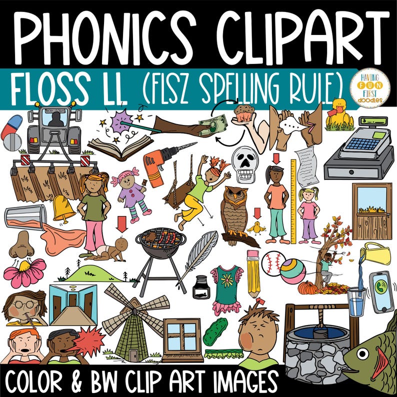 FLOSS Spelling Rule LL Words Clipart for Phonics Activities – Science ...