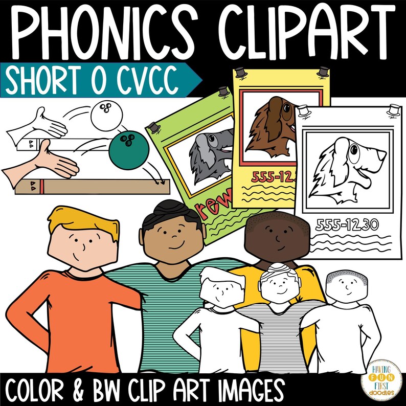 CVCC Short O Words Clipart for Phonics Activities – Science of Reading ...