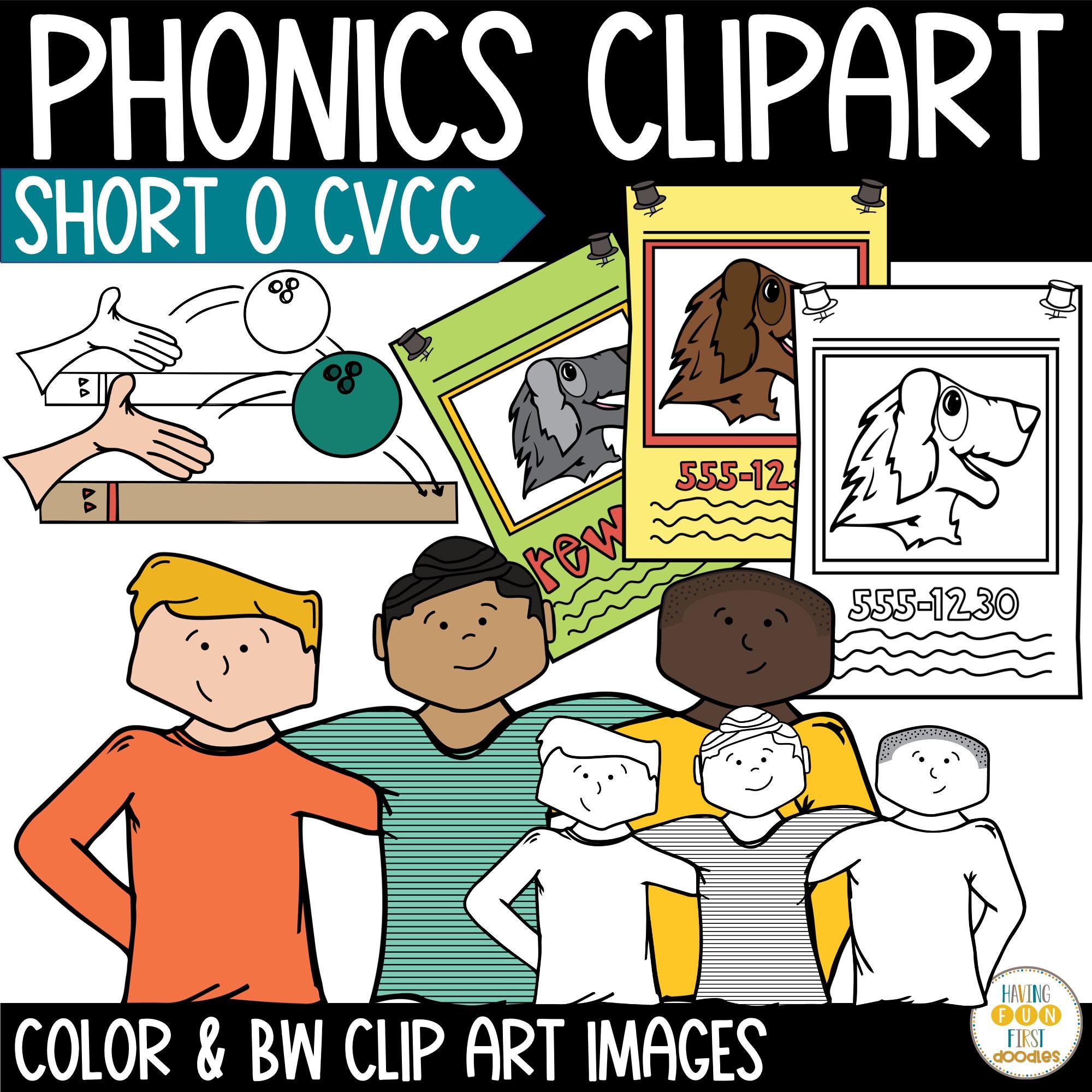CVCC Short O Words Clipart for Phonics Activities – Science of Reading ...