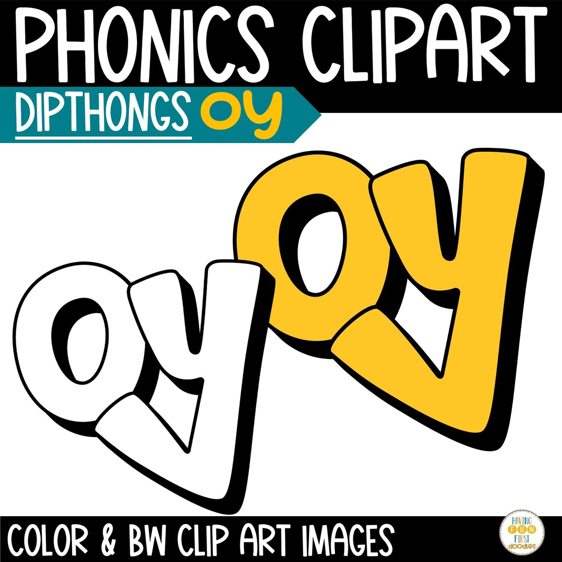 Diphthongs OY Words Clipart for Phonics Activities – Science of Reading ...