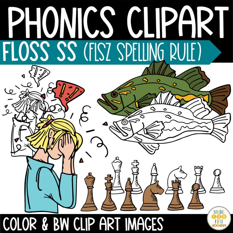 FLOSS Spelling Rule SS Words Clipart for Phonics Activities – Science ...