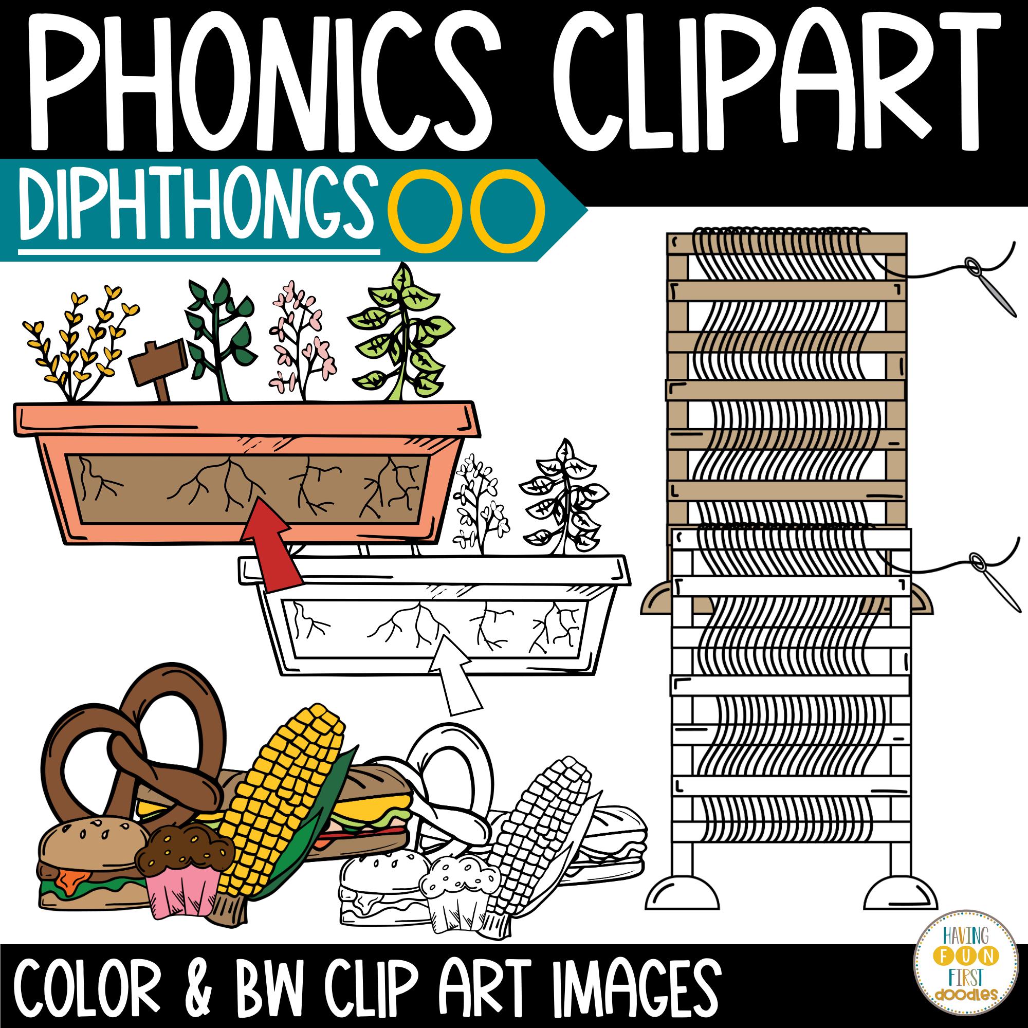 Diphthongs OO Long O Words Clipart for Phonics Activities – Science of ...