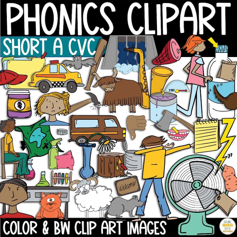 CVC Short A Words Clipart for Phonics Activities – Science of Reading ...