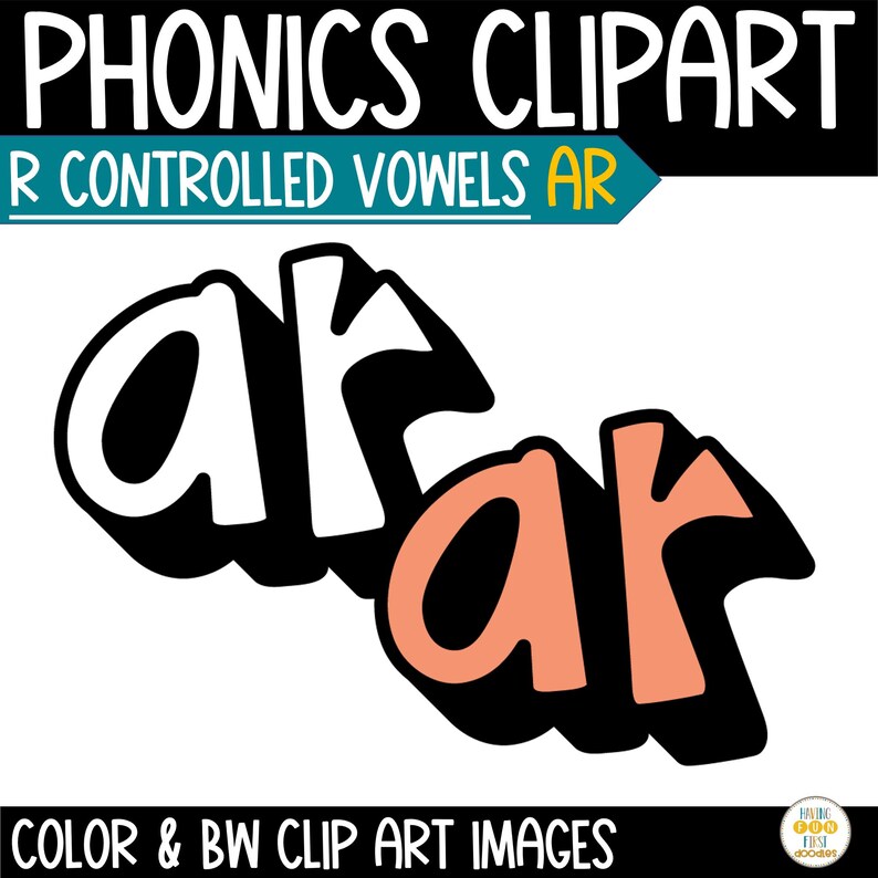 R-controlled Vowel AR Word Clipart for Phonics Activities – Science of ...