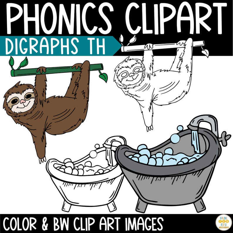 Digraphs Clipart TH Phonics Images – Science of Reading Clip Art - Etsy