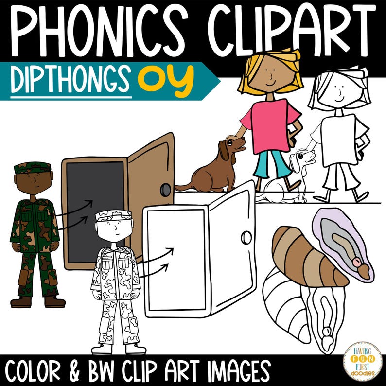 Diphthongs OY Words Clipart for Phonics Activities – Science of Reading ...