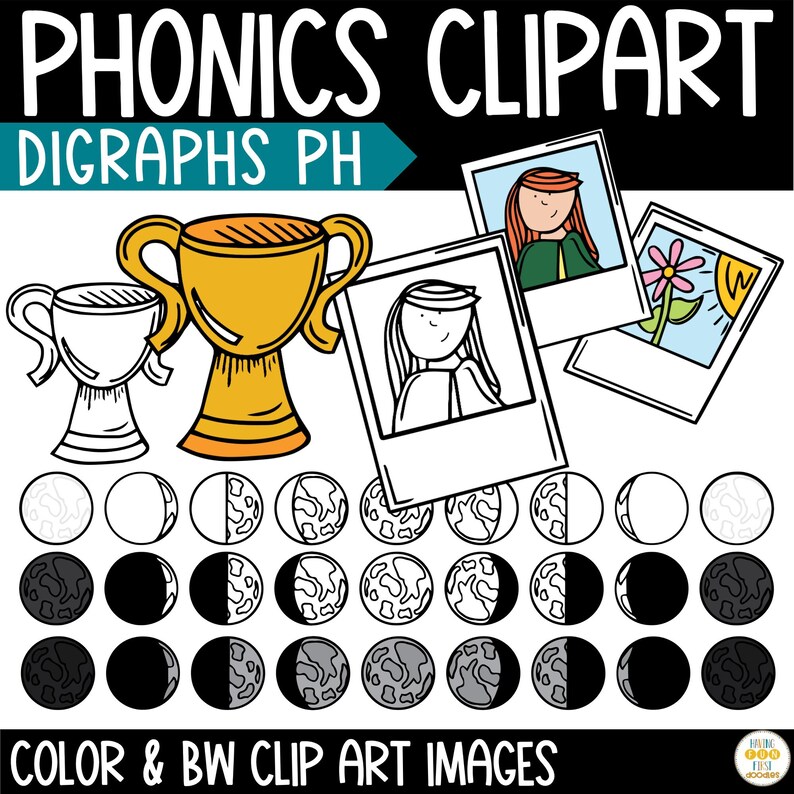Digraphs Clipart PH Phonics Images – Science of Reading Clip Art - Etsy