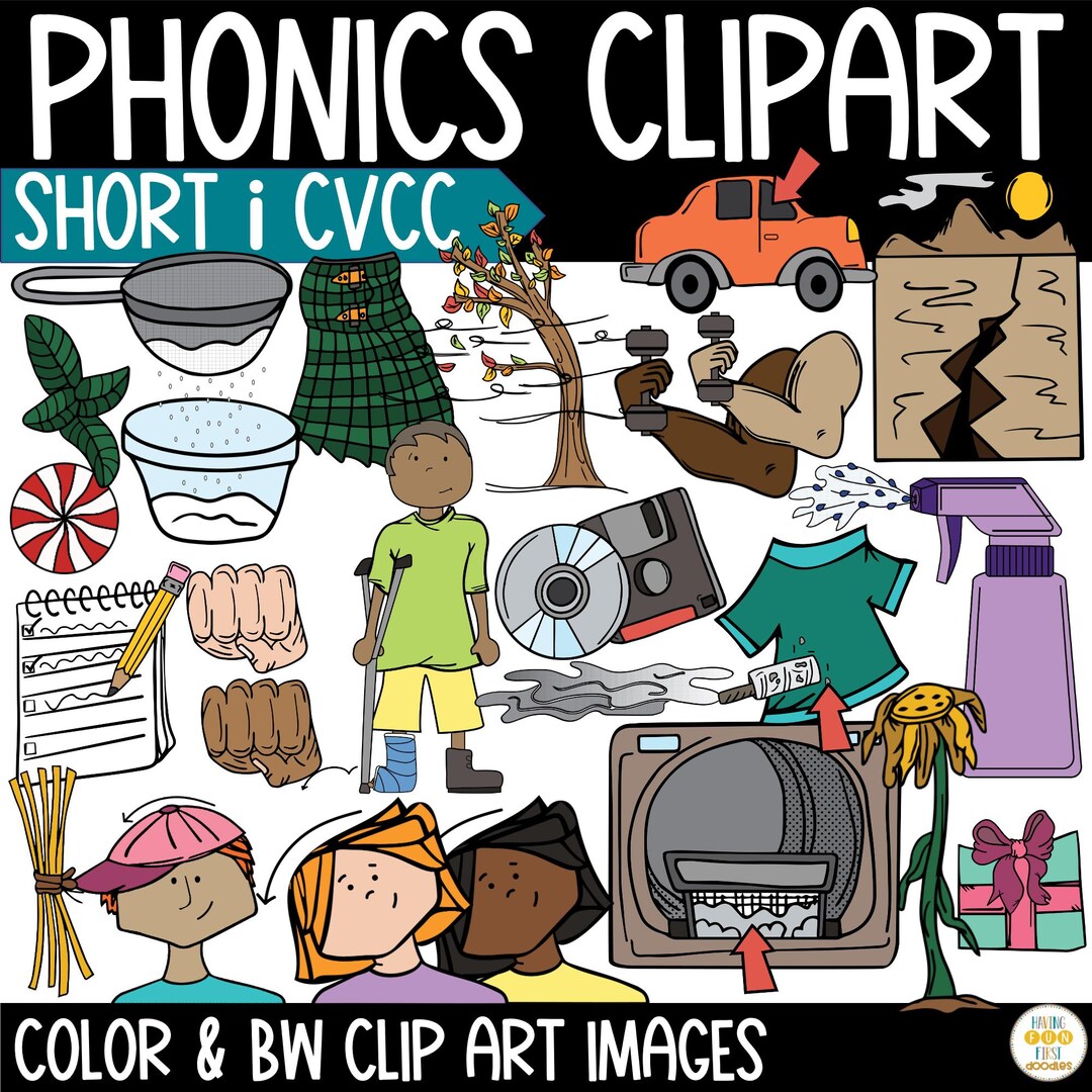 CVCC Short I Words Clipart for Phonics Activities – Science of Reading ...