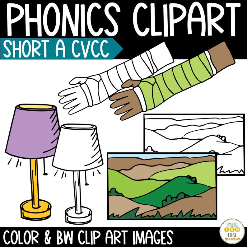 CVCC Short A Words Clipart for Phonics Activities – Science of Reading ...
