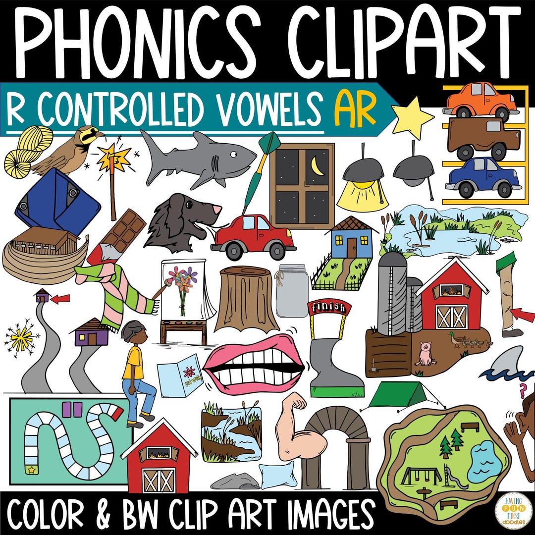 R-controlled Vowel AR Word Clipart for Phonics Activities – Science of ...
