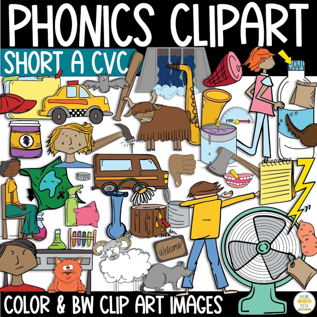 Short A CVC Words Clipart Phonics Short Vowel A Images Science of ...