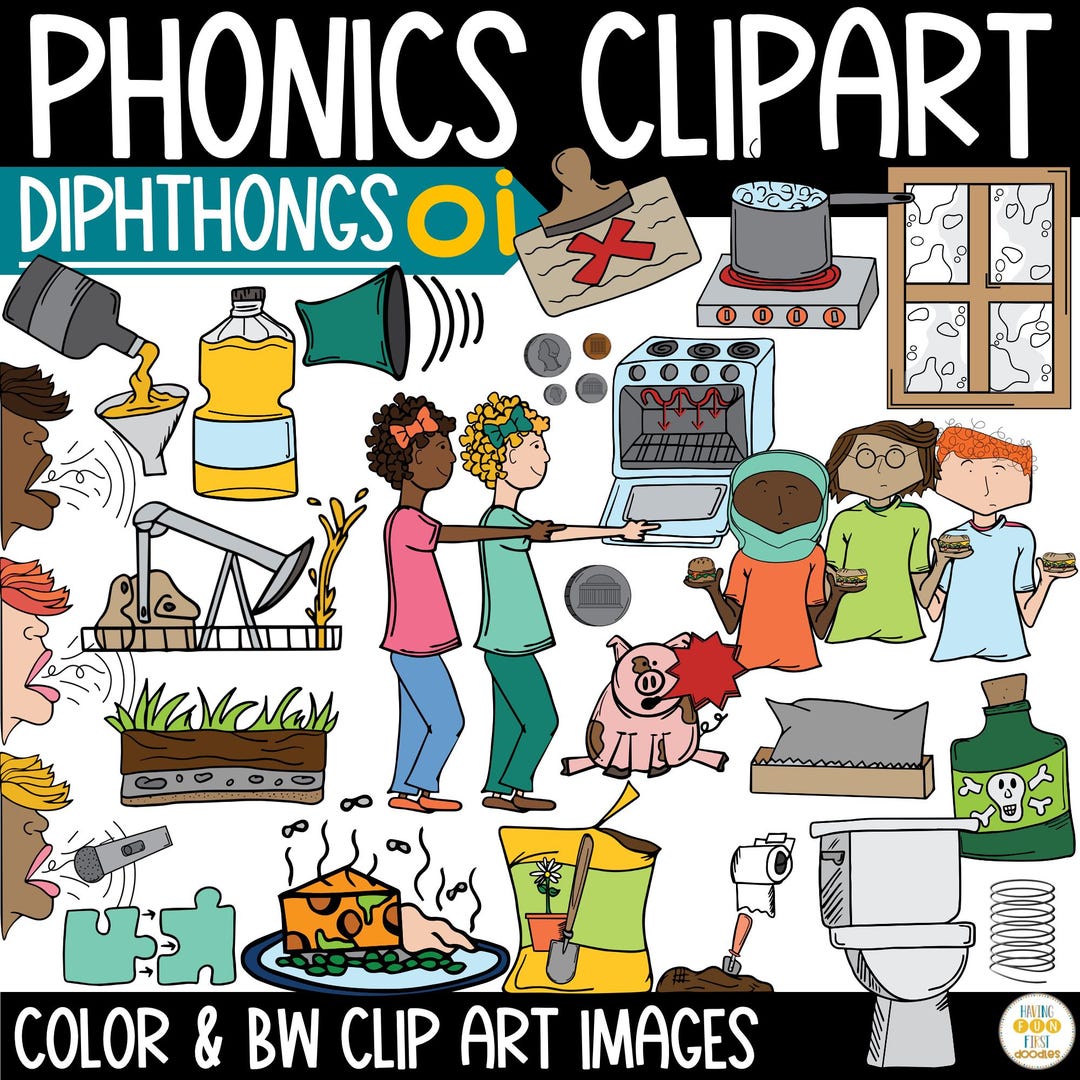Diphthongs OI Words Clipart for Phonics Activities – Science of Reading ...