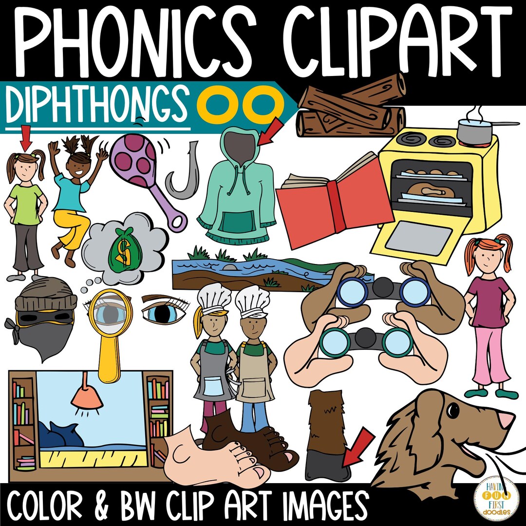 Diphthongs OO Short O Words Clipart for Phonics Activities – Science of ...