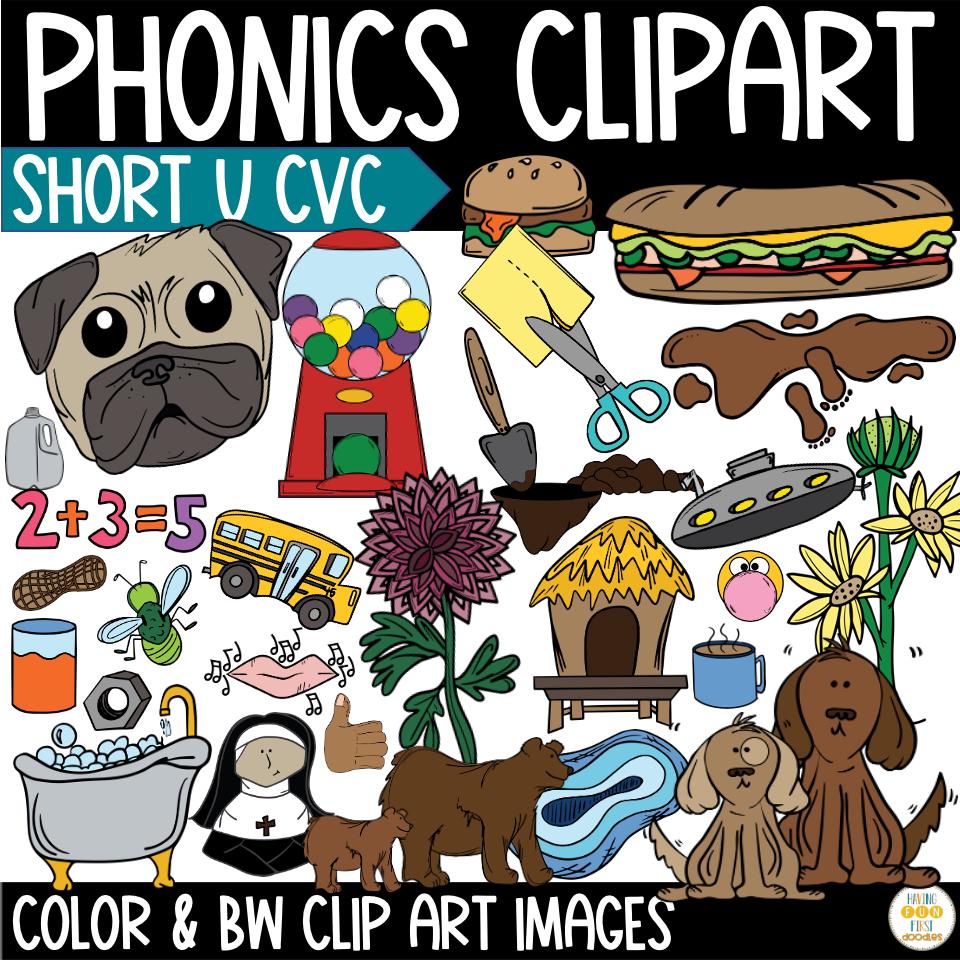 Short U CVC Words Clipart Phonics Short Vowel U Images Science of ...