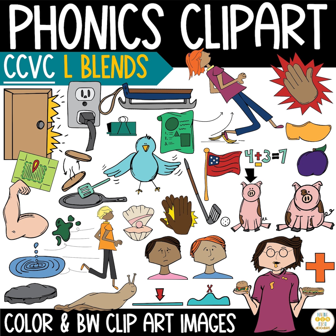CCVC Beginning L Blend Word Clipart for Phonics Activities – Science of ...