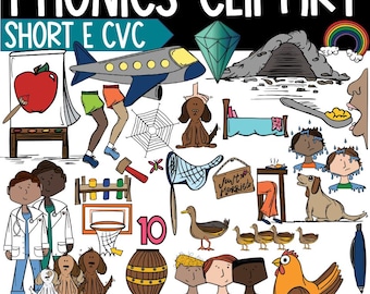 Short I CVC Words Clipart Phonics Short Vowel I Images Science of ...