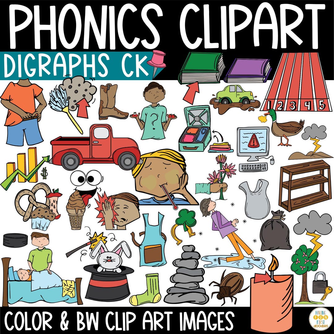 Digraphs Clipart CK Phonics Images Science of Reading Clip Art - Etsy