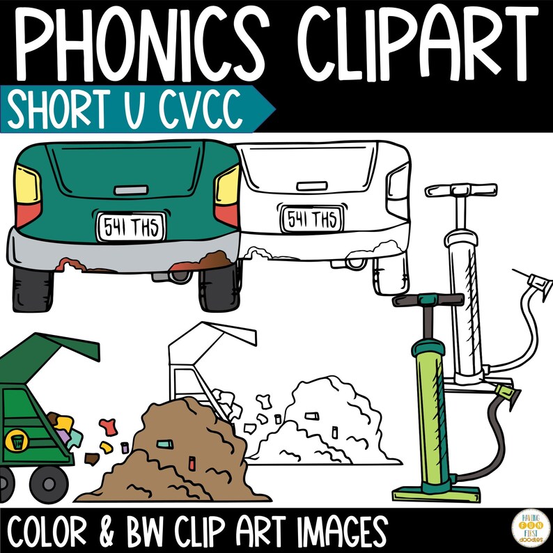 CVCC Short U Words Clipart for Phonics Activities – Science of Reading ...
