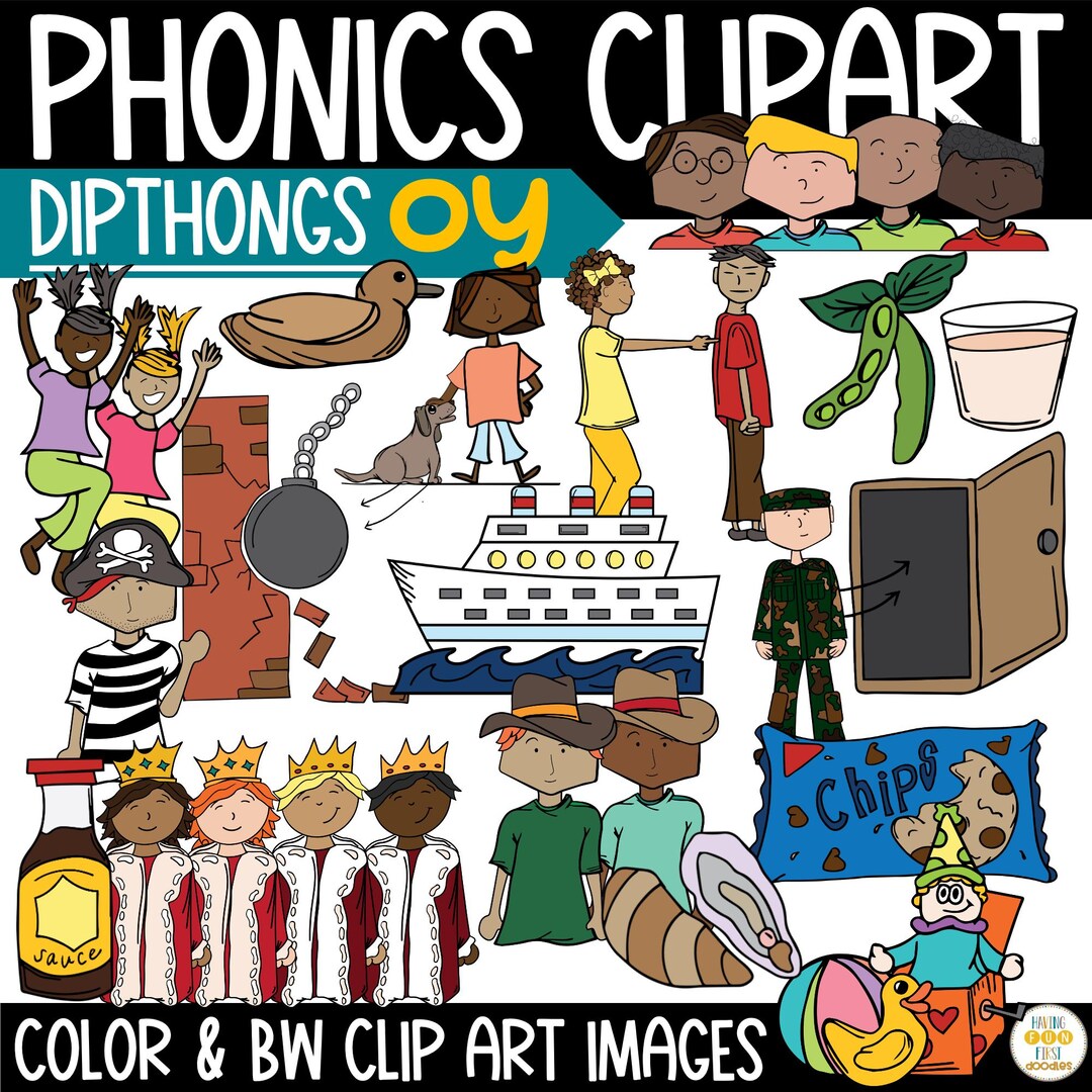 Diphthongs OY Words Clipart for Phonics Activities – Science of Reading ...