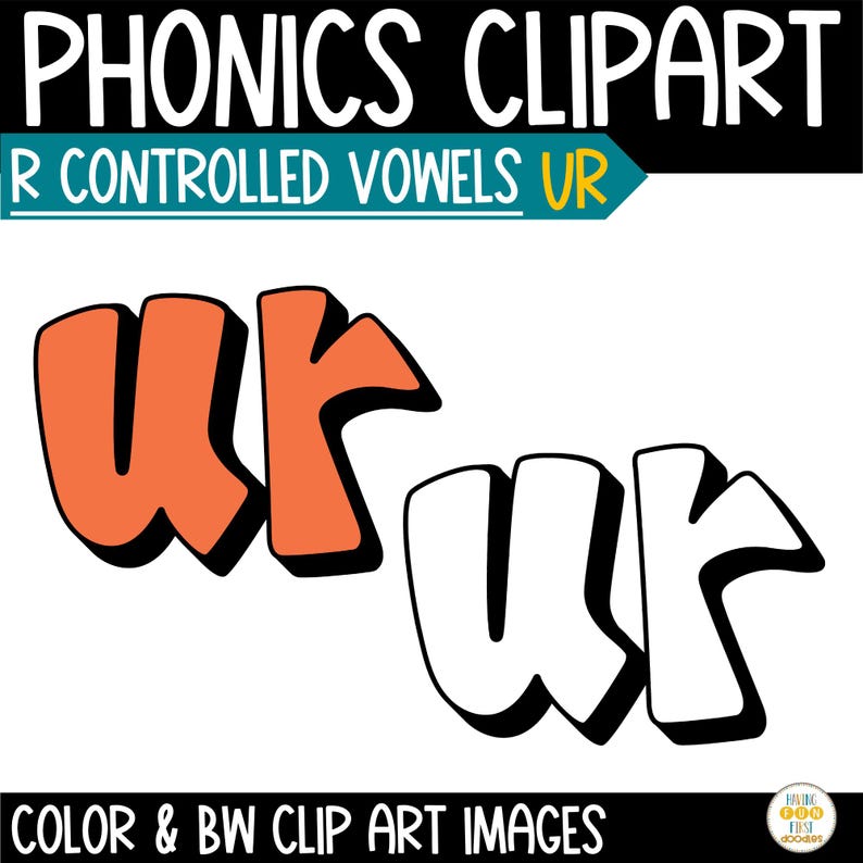 R-controlled Vowel UR Word Clipart for Phonics Activities – Science of ...