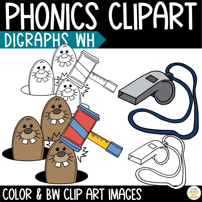 Digraphs Clipart WH Phonics Images Science of Reading Clip Art - Etsy