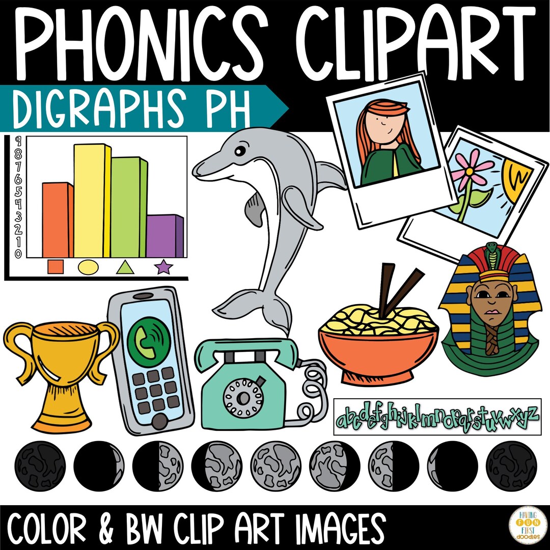Digraphs Clipart PH Phonics Images – Science of Reading Clip Art - Etsy