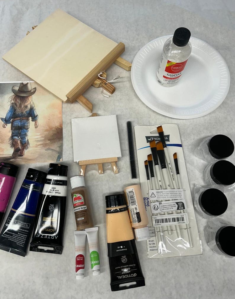 Painting Kit, Acrylic DIY Painting, Enjoying the Surf - 7
