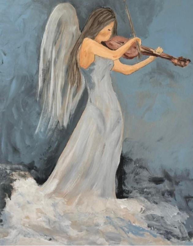 Painting Kit, Acrylic DIY Painting, Angel With Violin -8" X 10" - Etsy