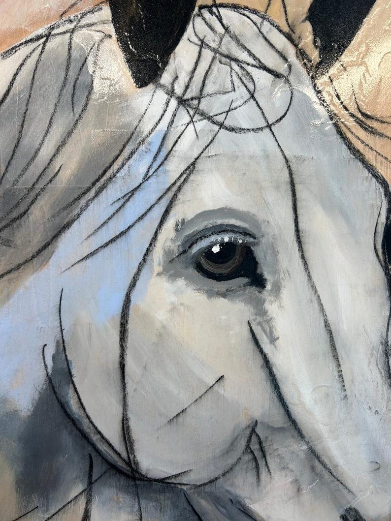 Abstract Horse Painting Kit, 18" X 24" X 2" Acrylic - Etsy Australia