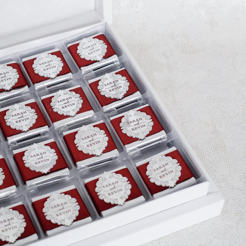 Personalized Chocolate Wedding Favors, Gold & Silver Foil, Plexiglass ...