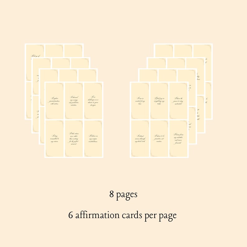 48 Affirmation Cards Printable | Productivity Motivation | Decrease ...