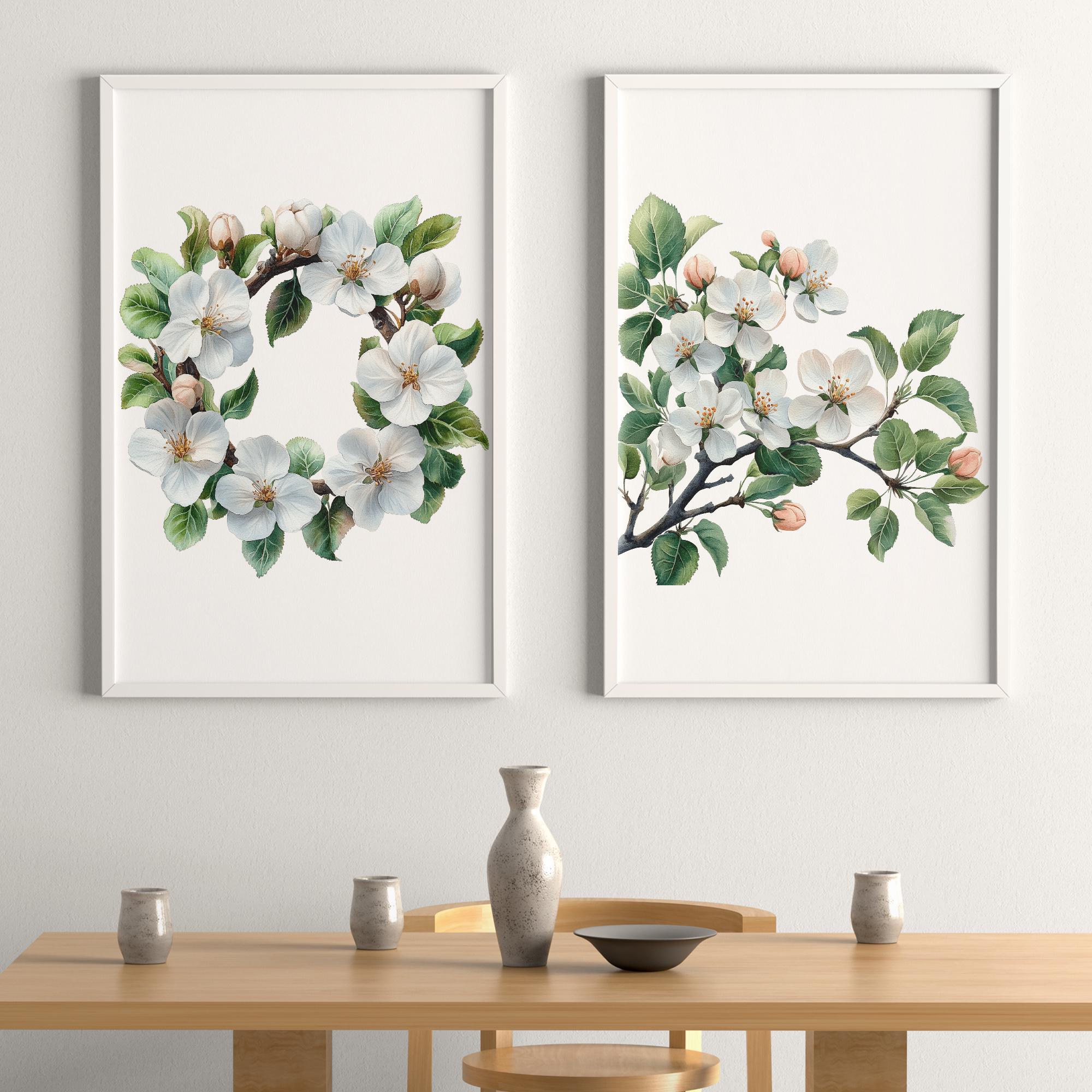 115 Apple Blossom Clipart Pack: Watercolor Pngs With Apple Tree Orchard ...