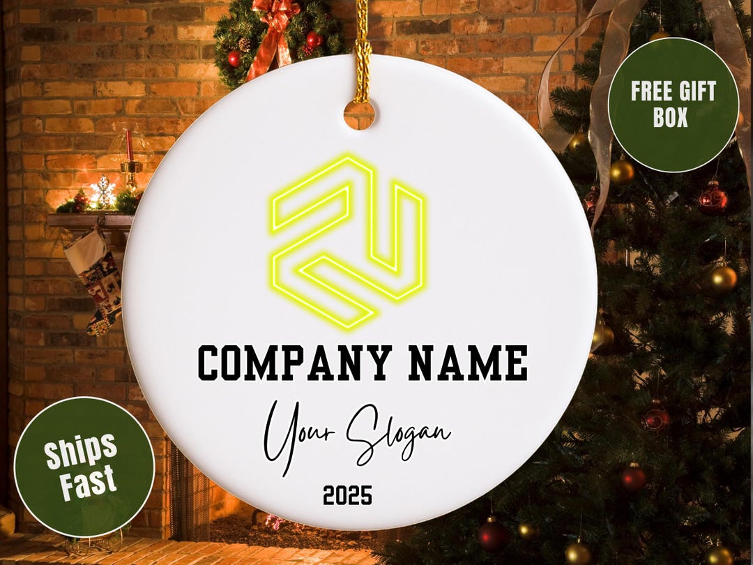Custom Business Logo Ornament, Company Christmas Ornament, Corporate ...