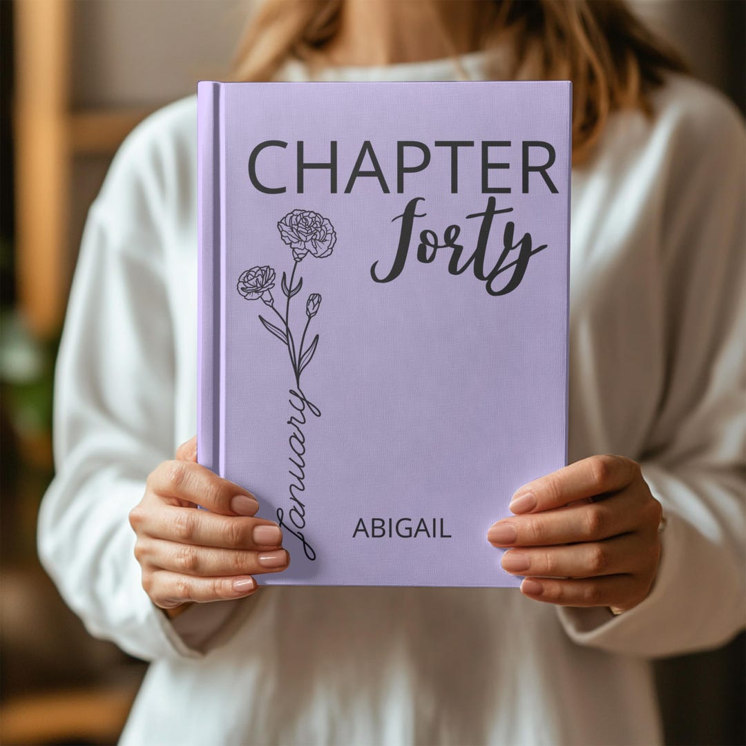 40th Birthday Gift Birth Month Flower Journal With Custom Name,chapter ...