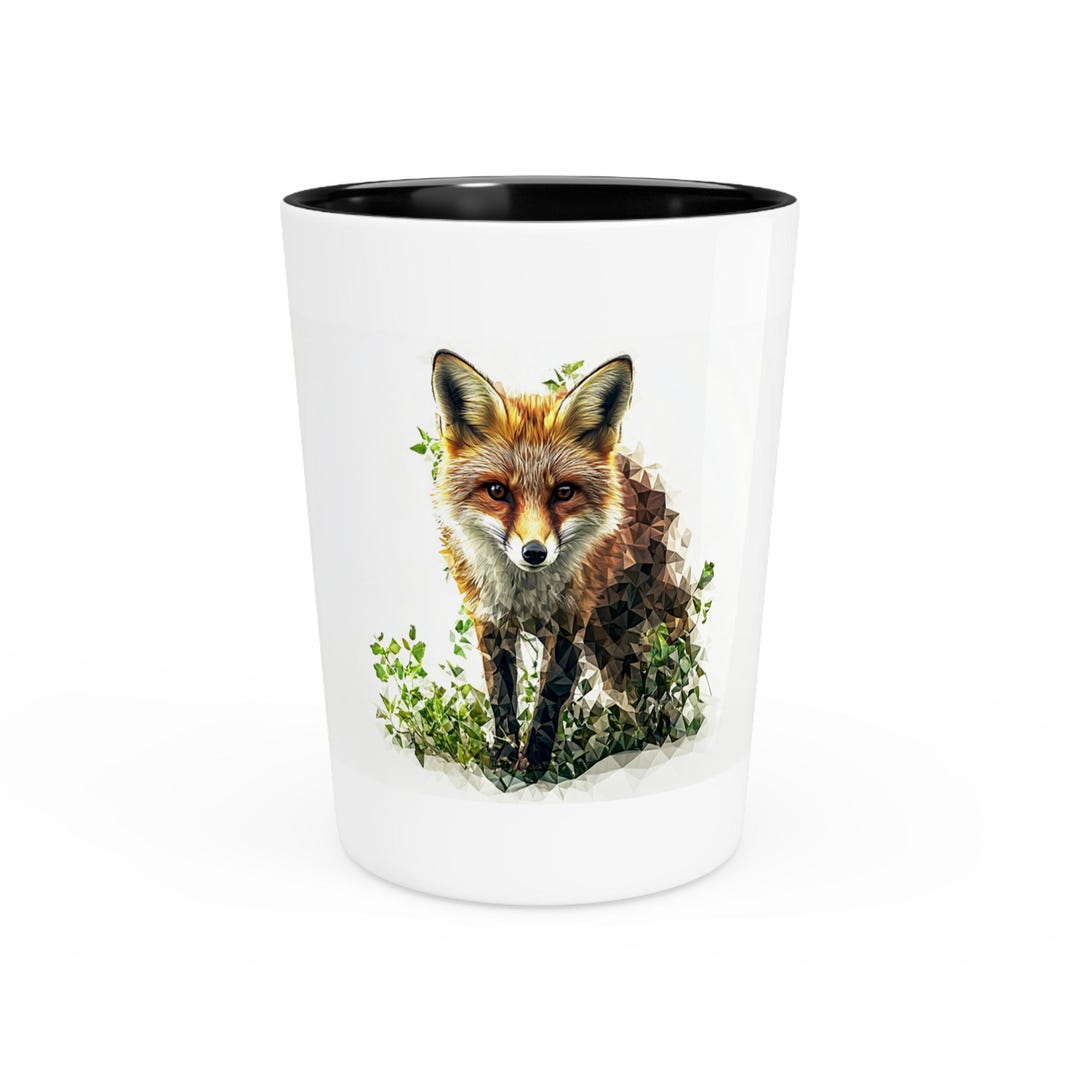 Geometric Fox Shot Glass - Unique Animal Drinkware, Whimsical Barware ...