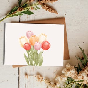 Printable Spring Tulip Greeting Card L Floral Digital Card - Etsy