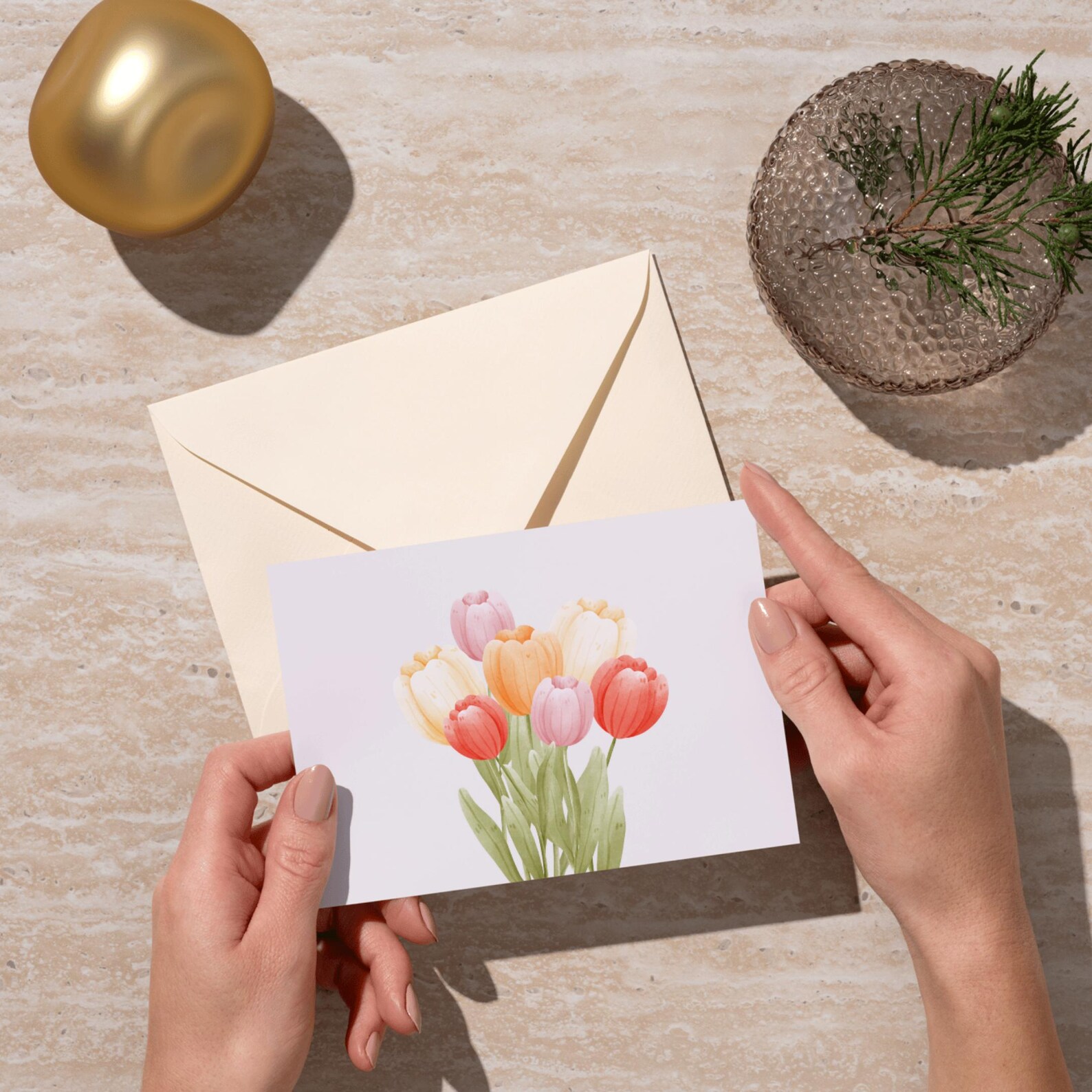 Printable Spring Tulip Greeting Card L Floral Digital Card - Etsy