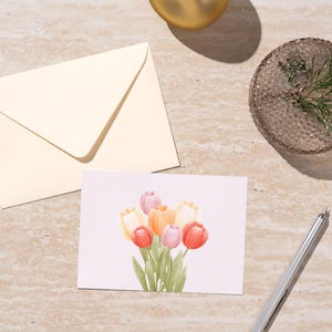 Printable Spring Tulip Greeting Card L Floral Digital Card - Etsy