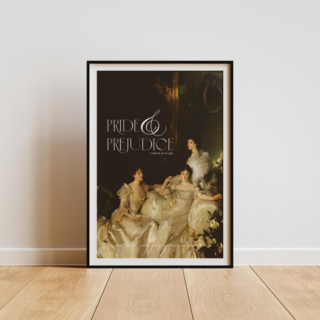 Pride and Prejudice Movie Poster, Jane Austen Joe Wright, Digital ...